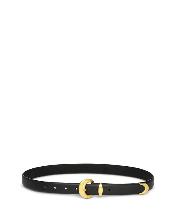 Madewell Lucie Domed Buckle Leather Belt - True Black