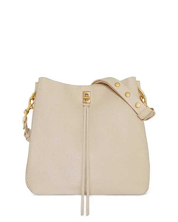 Rebecca Minkoff Darren Medium Pebbled Leather Shoulder Bag - Stone