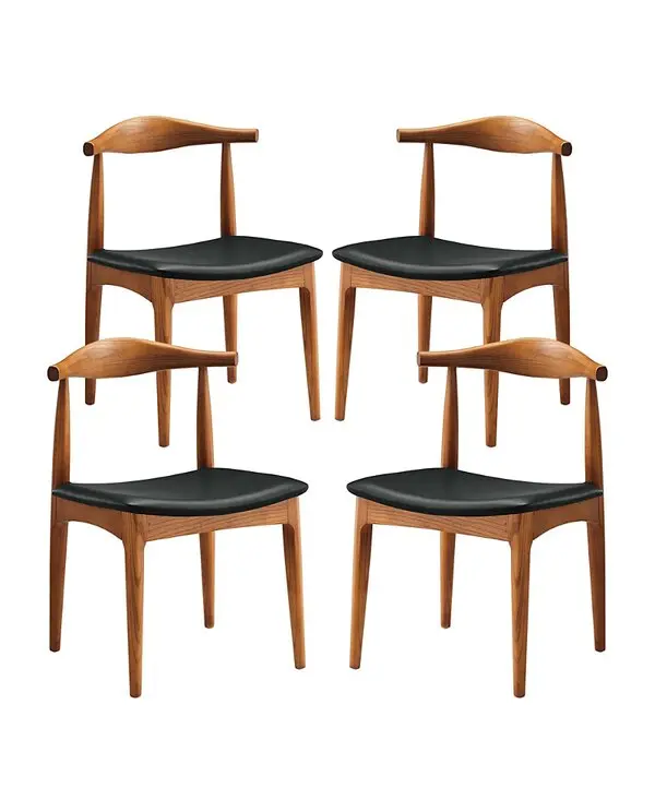 MODWAY Tracy Wood Dining Chairs, Set Of 4