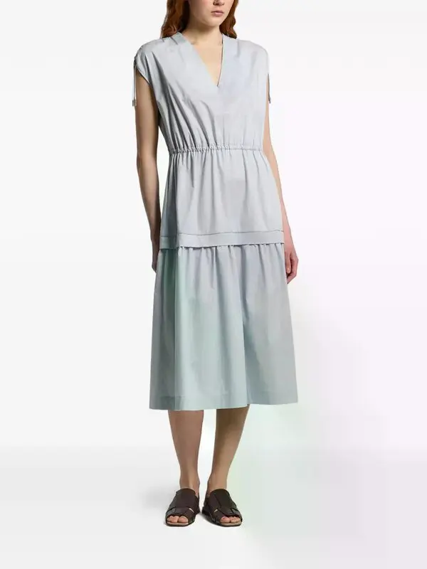 Peserico V-neck Tiered Midi Dress