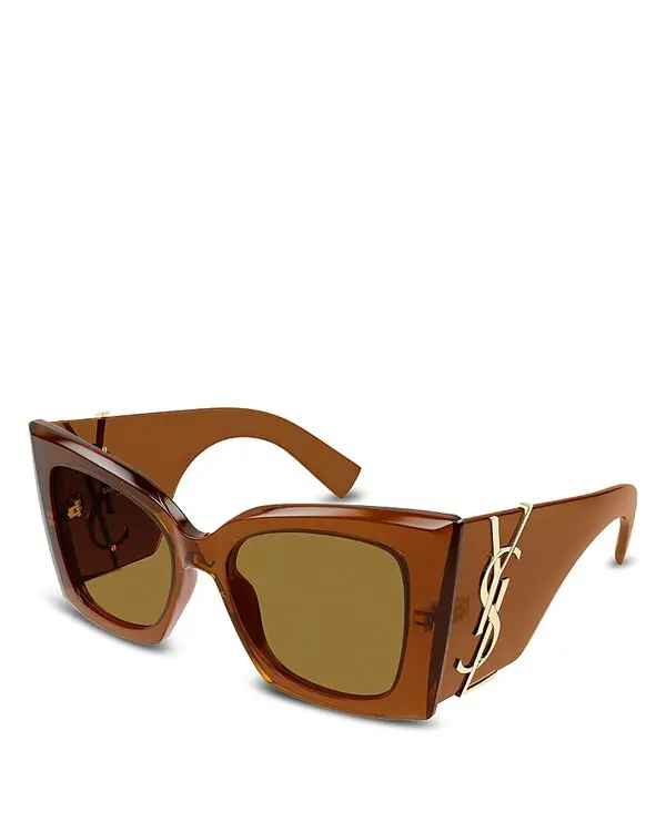 Saint Laurent Blaze Cat Eye Sunglasses, 54mm - Brown