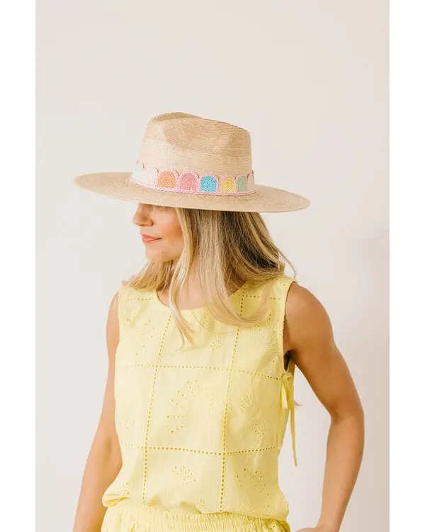 SUNSHINE TIENDA Crochet Palm Straw Hat