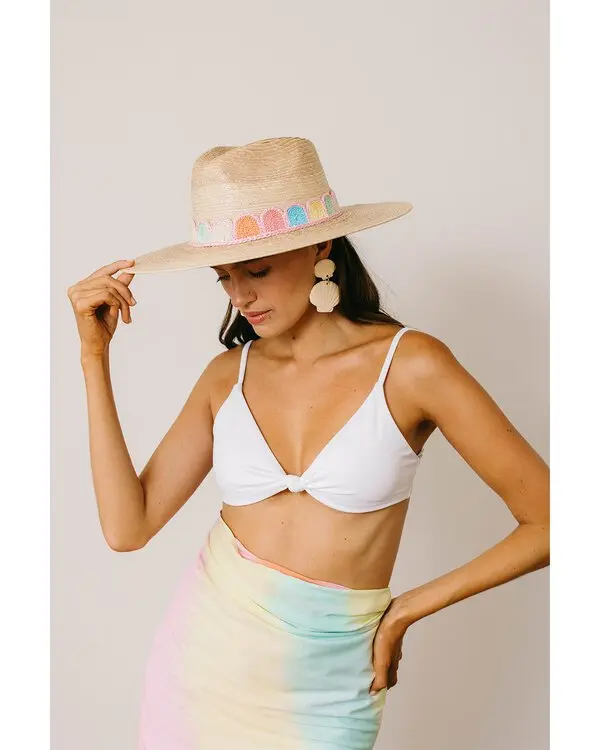 SUNSHINE TIENDA Crochet Palm Straw Hat