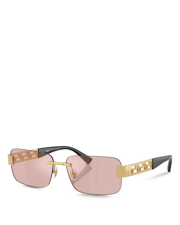 Versace Rectangular Sunglasses, 58mm - Gold