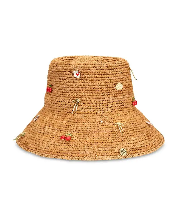 San Diego Hat Charmed Raffia Bucket Hat - Tan