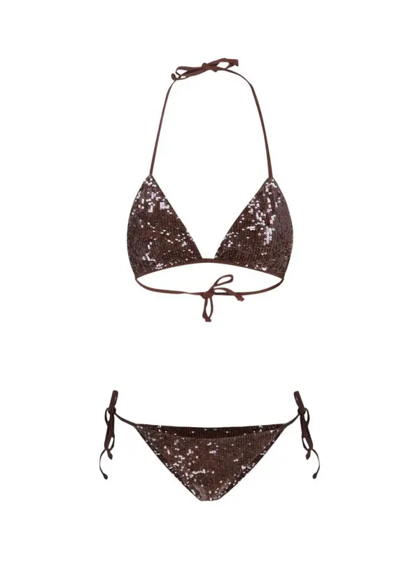 P.a.r.o.s.h Sequin Bikini - Brown