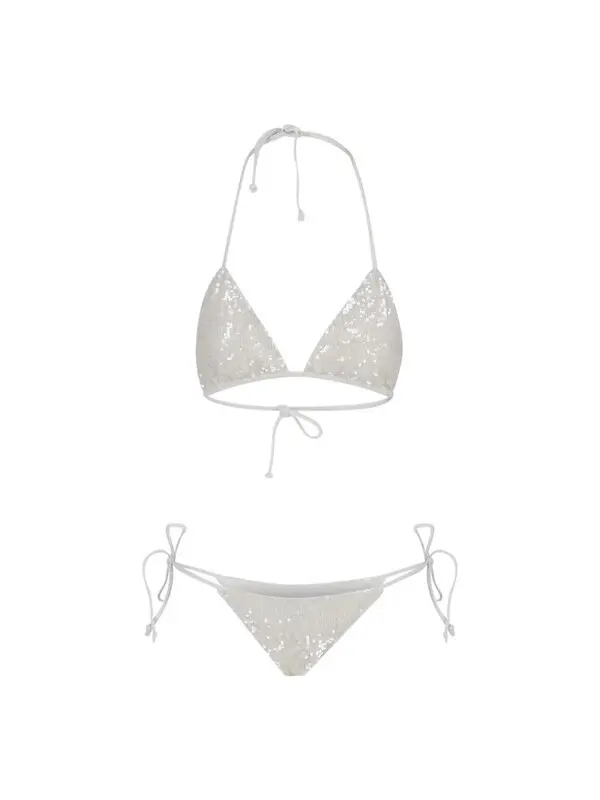 P.a.r.o.s.h Sequin Bikini - White