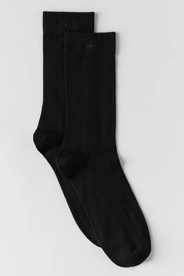 Alo Yoga Cashmere Mesh Socks - Black