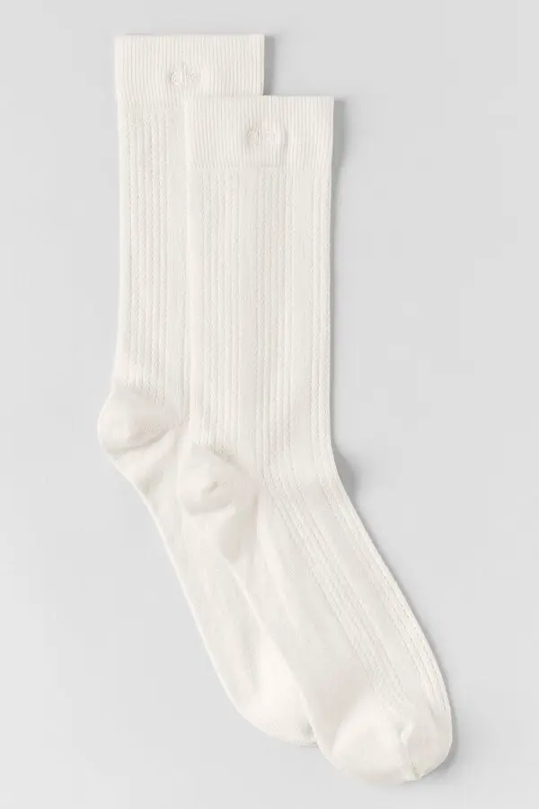 Alo Yoga Cashmere Mesh Socks - Ivory
