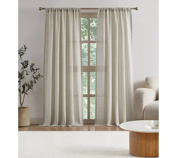 BROOKLYN LOOM Flax Linen 50x84 Window Curtain - One-color