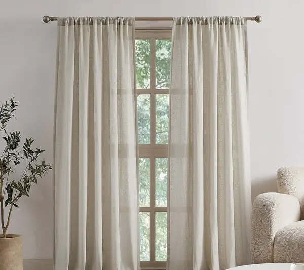 BROOKLYN LOOM Flax Linen 50x96 Window Curtain - One-color