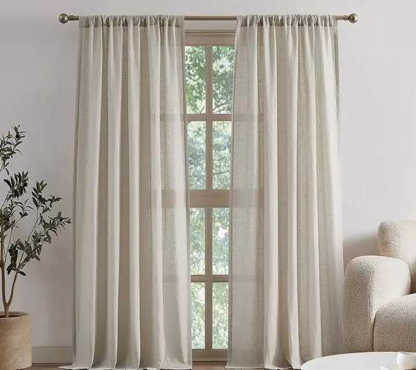 BROOKLYN LOOM Flax Linen 50x108 Window Curtain - One-color