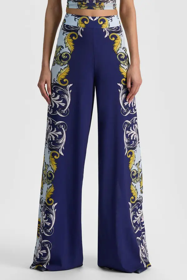 Alice + Olivia Athena Wide Leg Pant - Natural