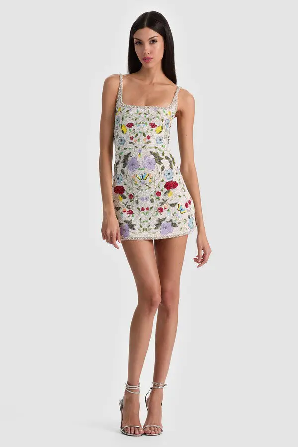 Alice + Olivia Julia Embellished Mini Gown