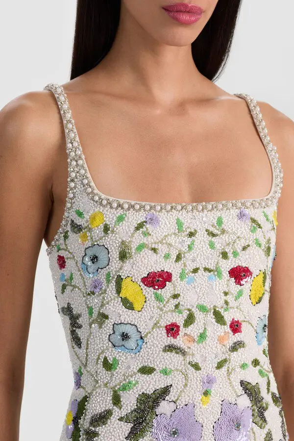 Alice + Olivia Julia Embellished Mini Gown