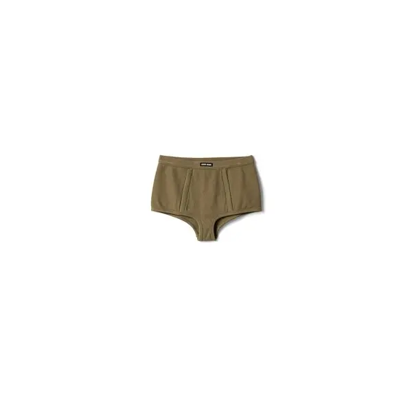 Miu Miu Garment-dyed Ribbed Boxer Shorts - Military Green