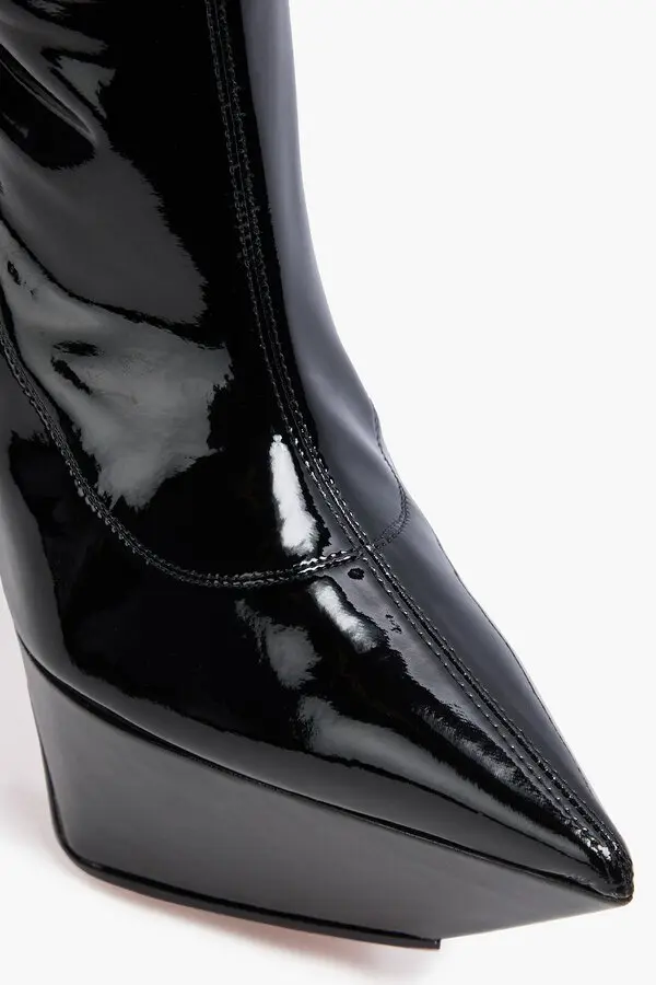 Amina Muaddi Yigit Latex Platform Thigh Boots