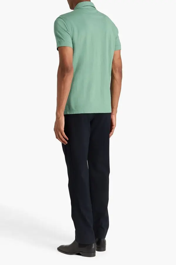 TOM FORD Cotton And Silkblend Piqué Polo Shirt - Mint