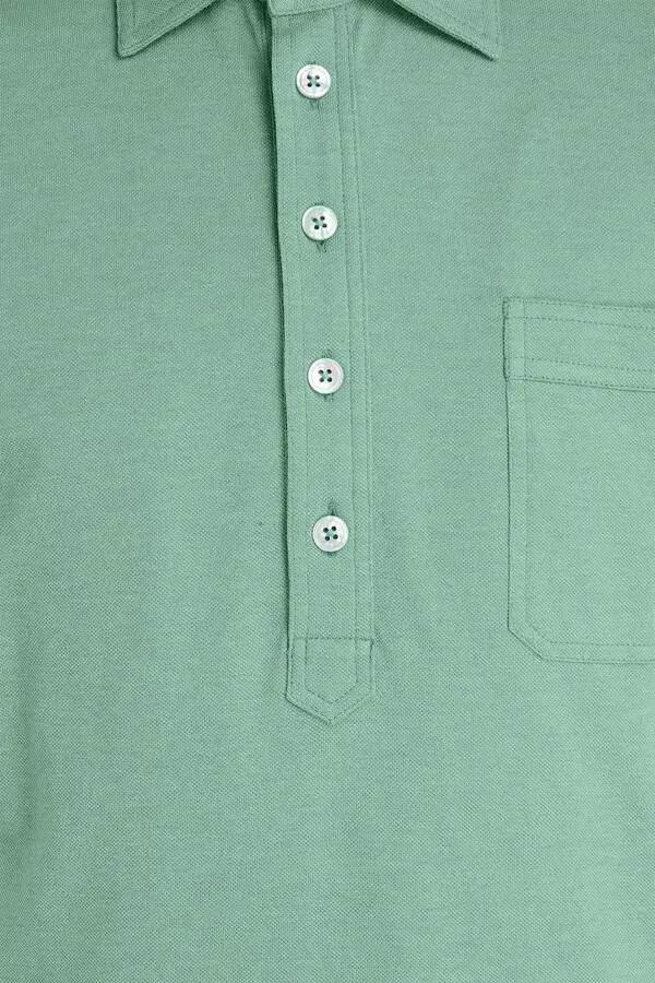 TOM FORD Cotton And Silkblend Piqué Polo Shirt - Mint