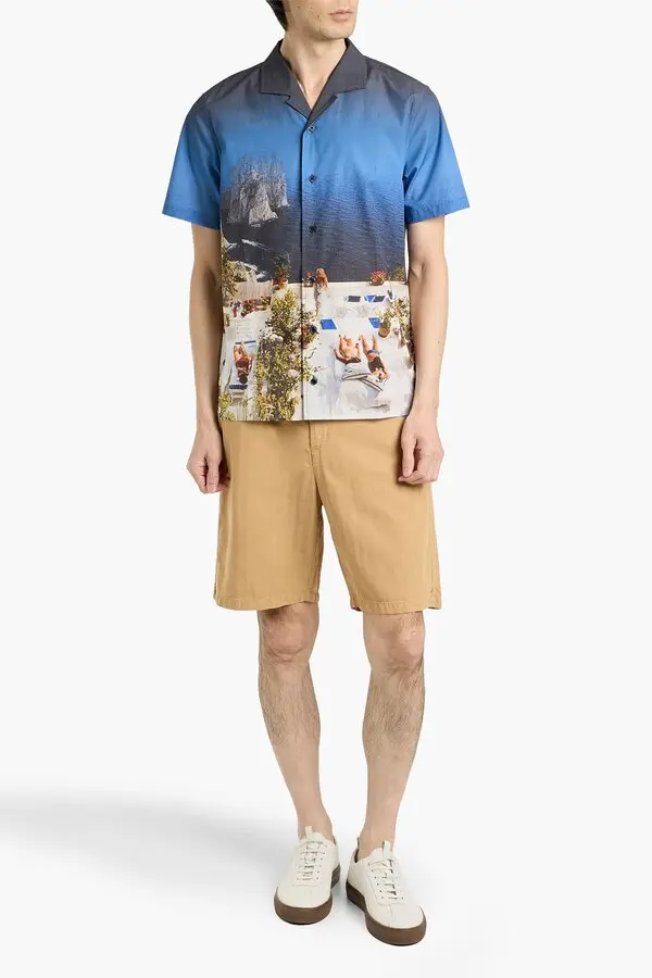 Orlebar Brown Hibbert Printed Cottonpoplin Shirt - Blue