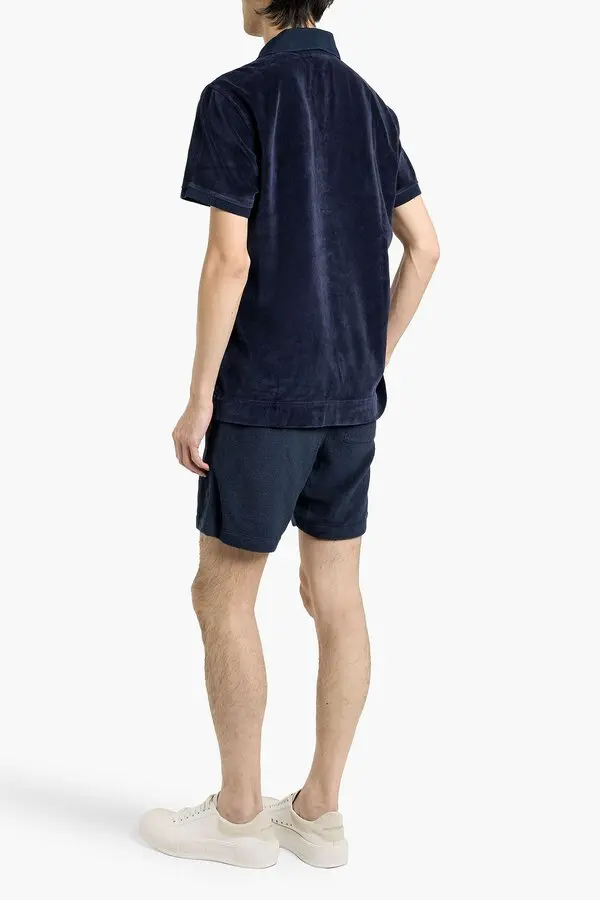 Orlebar Brown Clive Cotton And Linenblend Velour Polo Shirt