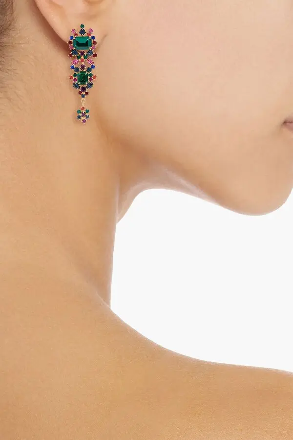 JENNIFER BEHR Cadence Gold-tone Crystal Earrings