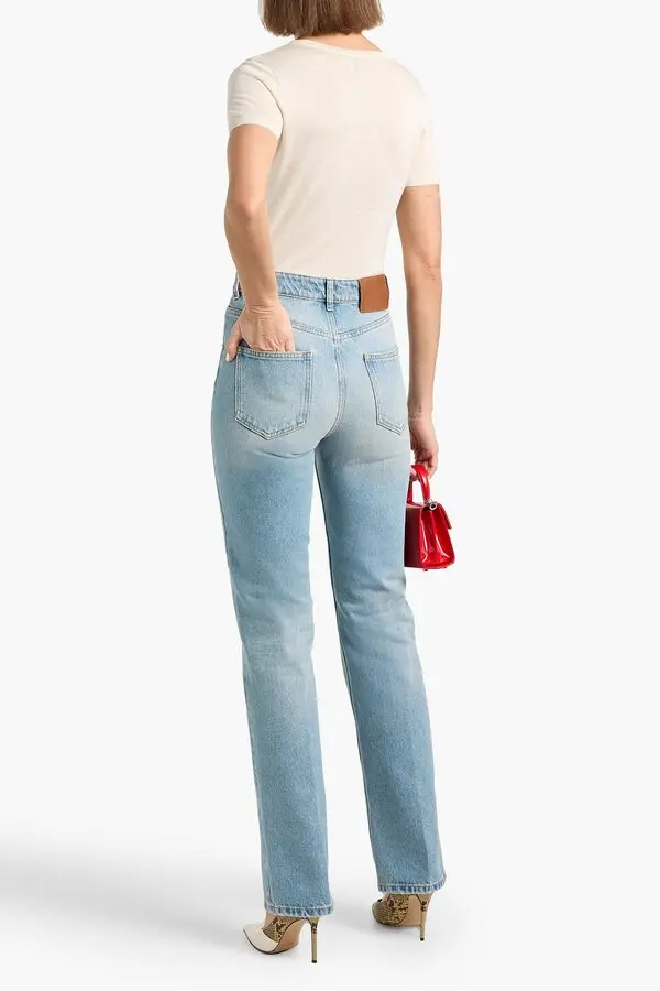 Victoria Beckham Julia High-rise Straight-leg Jeans - Light Denim
