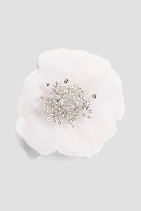 JENNIFER BEHR Chantrelle Chiffon And Crystal Hair Clip - Off-white