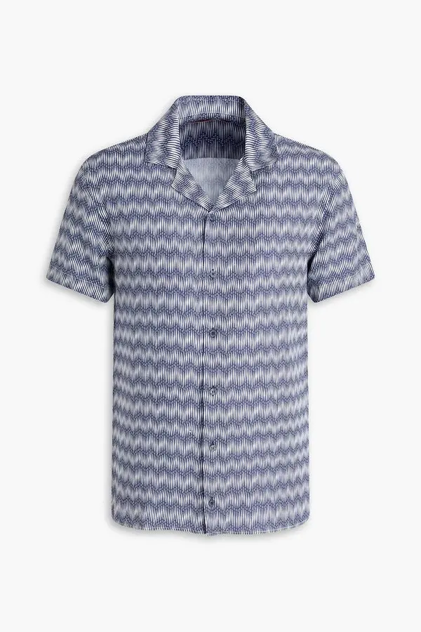Orlebar Brown Travis Printed Piqué Shirt - Navy