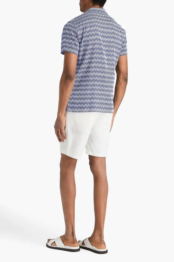 Orlebar Brown Travis Printed Piqué Shirt - Navy