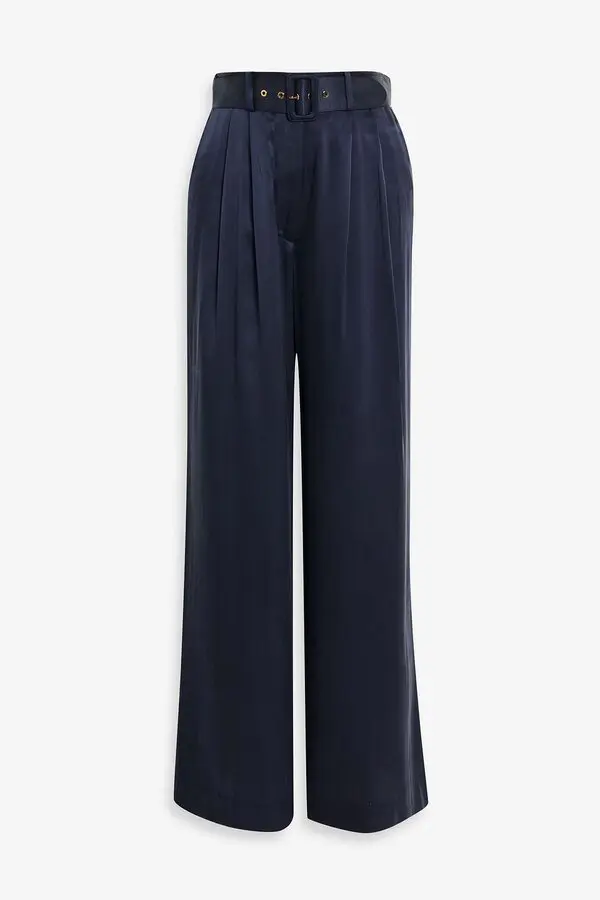 Zimmermann Belted Pleated Wide-leg Pants