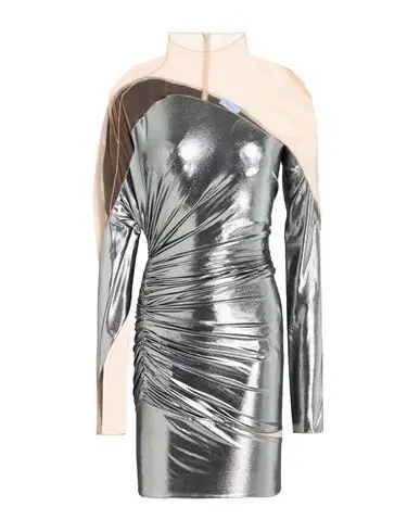 MUGLER Mini Bodycon Dress With Tulle And Gathered Detailing