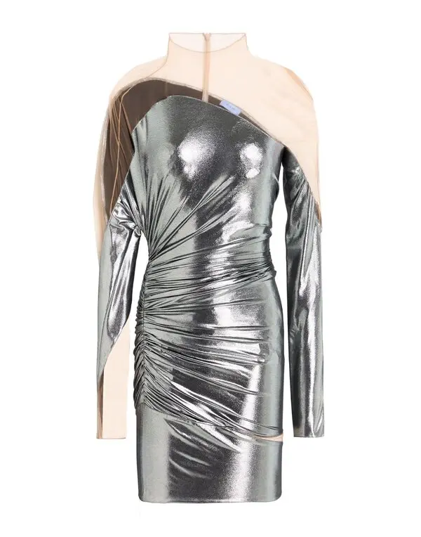 MUGLER Mini Bodycon Dress With Tulle And Gathered Detailing