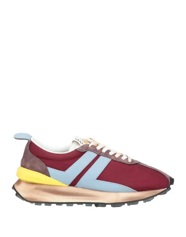 LANVIN Multicolor Polyester And Calfskin Low-top Sneakers - Red