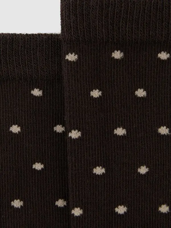 REISS Dotty Polka-dot Socks - Chocolate