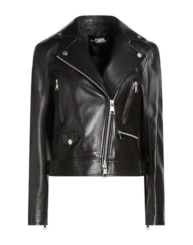 Karl Lagerfeld Lambskin Biker Jacket - Black