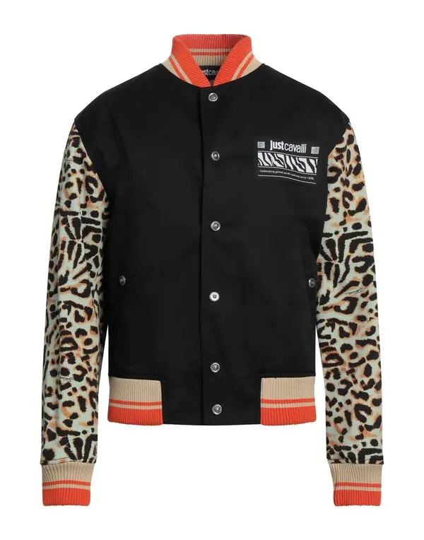 Just Cavalli Woven Leopard-print Varsity Jacket