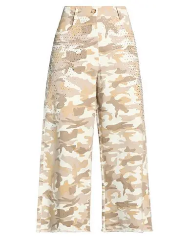 8PM Camouflage Print Wide-leg Jeans - White