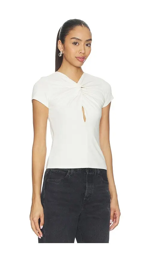 GRLFRND Keyhole Twist Short Sleeve Tee - Bone