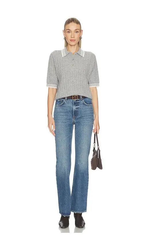 Soft Goat Striped Pique Top