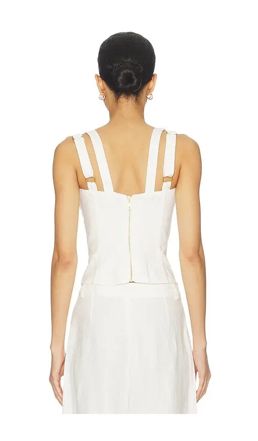Bardot Serafina Linen Corset Top - Ivory