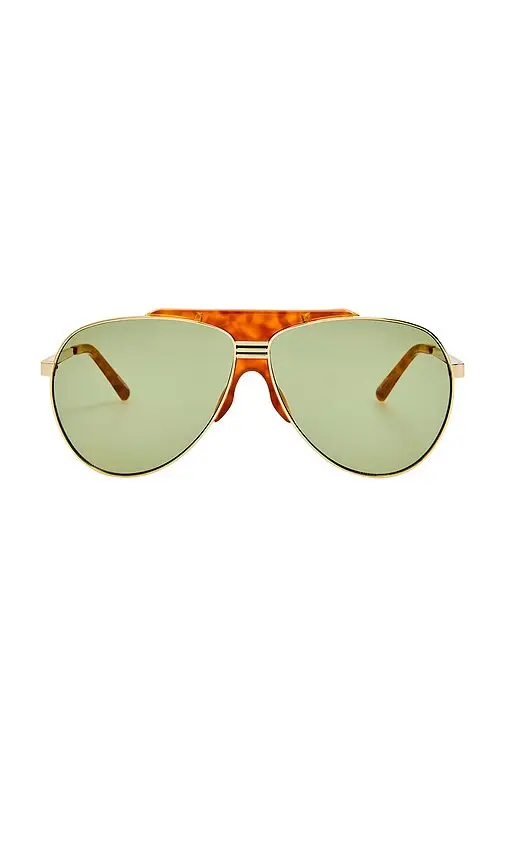 Attico Amelia Sunglasses - Yellow Gold  T-shell  & Green