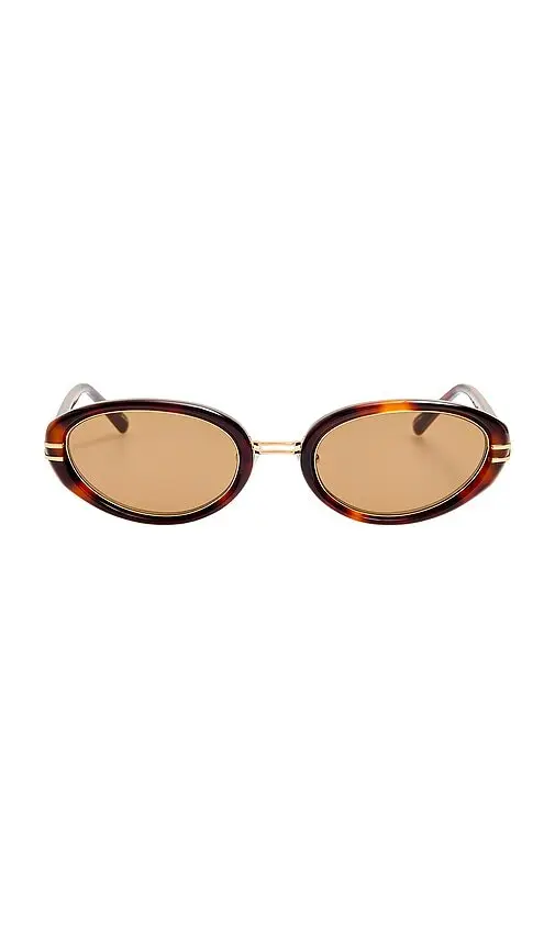 Attico Oval Sunglasses - T-shell  Yellow Gold  & Brown