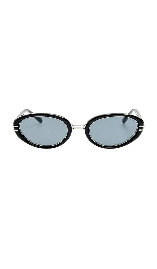 Attico Oval Sunglasses - Black  Silver  & Grey