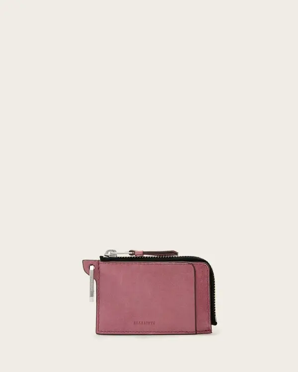 ALLSAINTS Remy Leather Wallet - Raspberry Pink