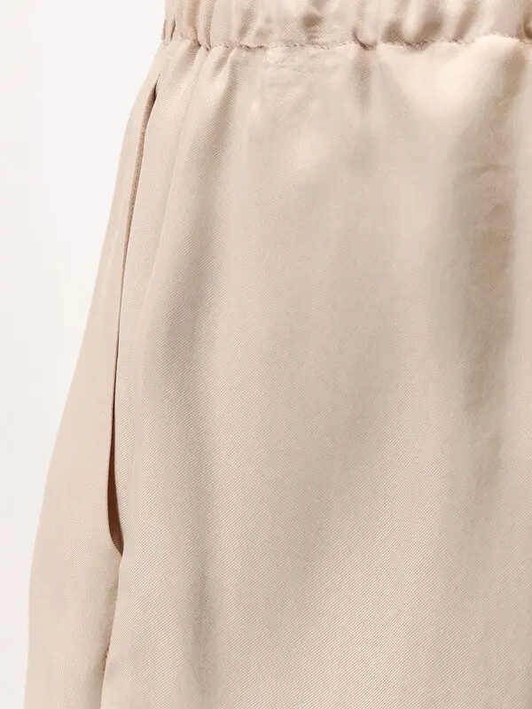 ALYSI Silk Wide Leg Trousers - Beige