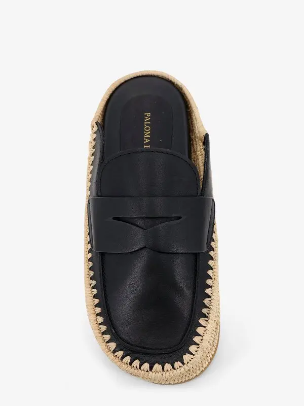 PALOMA BARCELO' Paloma Barcelo Belinda Leather And Raffia Mules