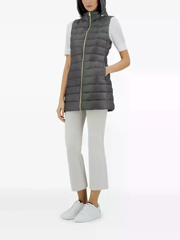 Herno Quilted Gilet With Hood - Grey