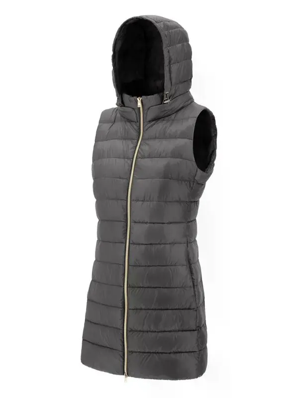 Herno Quilted Gilet With Hood - Grey