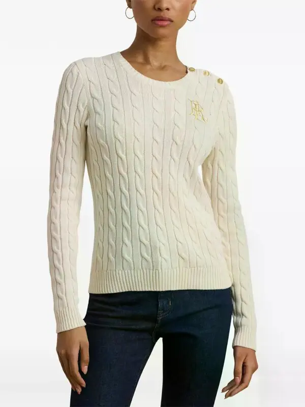 Ralph Lauren Cable-knit Buttoned Sweater